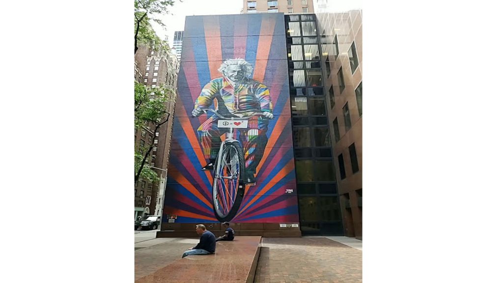 Albert Einstein Painting where Peace = Love Squared - Good News!